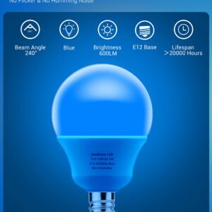 JandCase E12 LED Bulbs 60Watt Equivalent [12 Pack], LED Ceiling Fan Light Bulbs Small Base, 5000K Daylight G14 Small Base Light Bulb for Ceiling Fan Light Fixture, Non-Dimmable, UL Listed