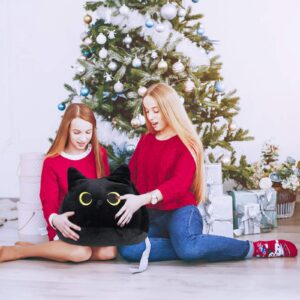 Bisceolife Plush Toy Black Cat, Cat Plush Toy Pillow, Creative Cat Shape Pillow, Cute Cat Plush Toy Gift for Girl Boy Girlfriend