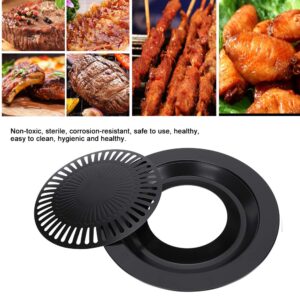 Grill Plate, Smokeless Stovetop Barbecue Grill, Korean BBQ Grill Pan, Even Heating and Easy to wash Iron Multi Pan, Nonstick Coating, Grease Drainage Hole