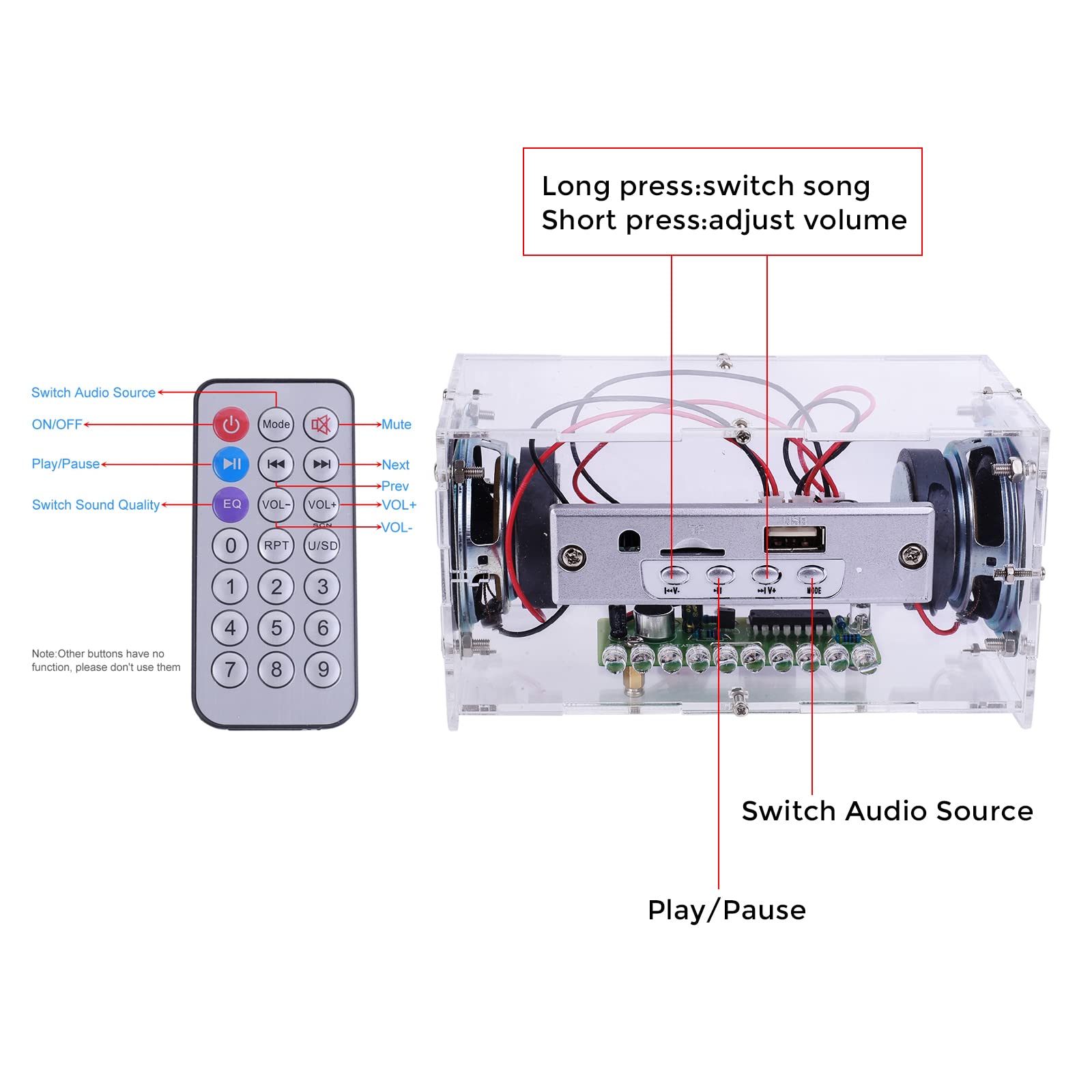 MiOYOOW DIY Bluetooth-Compatible Speaker Kit, Mini Stereo Sound Amplifier Soldering Projects with LED Flashing Light, Electronic Soldering Practice Kit for School STEM Education and Home Office Use