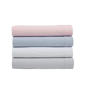 Laura Ashley - Twin Sheet Set, Cotton Flannel Bedding, Brushed for Extra Softness & Comfort (Bright Blush, Twin)