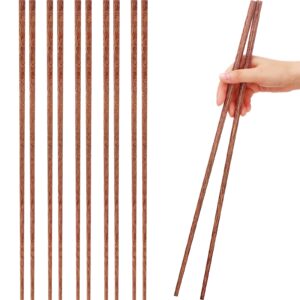 long cooking chopstick chinese natural wooden chopstick long hot pot chopstick wooden frying chopstick for hot pot, frying, noodle, cooking favor, 16.5 inch (red sandalwood, 5 pairs)