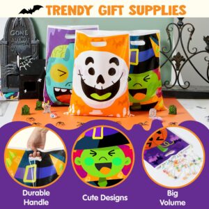 JOYIN 72 Pcs Halloween Treat Bags with 6 Designed Characters, Halloween Plastic Goodie Bags, Halloween Candy Bags, Halloween Trick or Treat Bags for Halloween Snacks Stuffers Party Favor Supplies