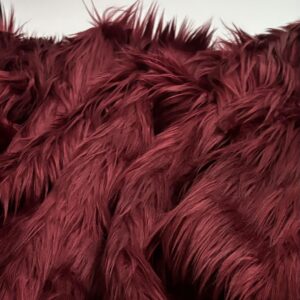 Bianna Ruby Red Burgundy Faux Fur Fabric, 60 inches Wide Options, American Seller, Luxury Shag Shaggy Material for Crafting, Sewing, Costumes, Fursuits, Home Decor (12x12 inches)