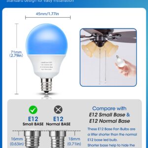 JandCase E12 LED Bulbs 60Watt Equivalent [12 Pack], LED Ceiling Fan Light Bulbs Small Base, 5000K Daylight G14 Small Base Light Bulb for Ceiling Fan Light Fixture, Non-Dimmable, UL Listed