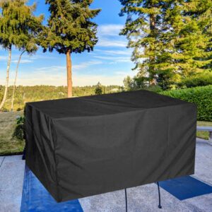 WZDD 100x100x31 Inch Rectangular Patio Furniture Cover Set, Outdoor Furniture Covers Waterproof, Patio Table and Chair Cover, 420D Heavy Duty Square Furniture Covers for Garden, Black