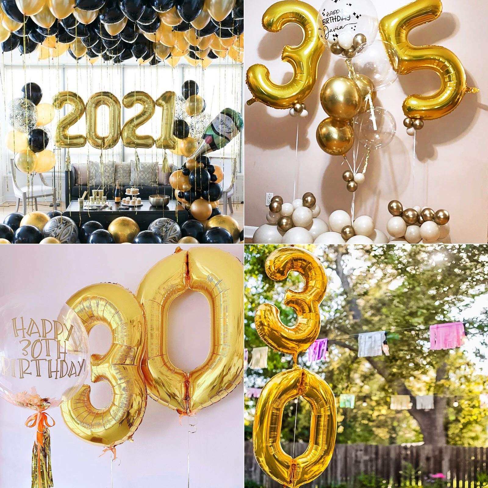 Lovoir 40 Inch Large Gold Number 5 Balloon Extra Big Size Jumbo Digit Mylar Foil Helium Balloons for Birthday Party Celebration Decorations Graduations Anniversary Baby Shower Engagement Photo Shoot