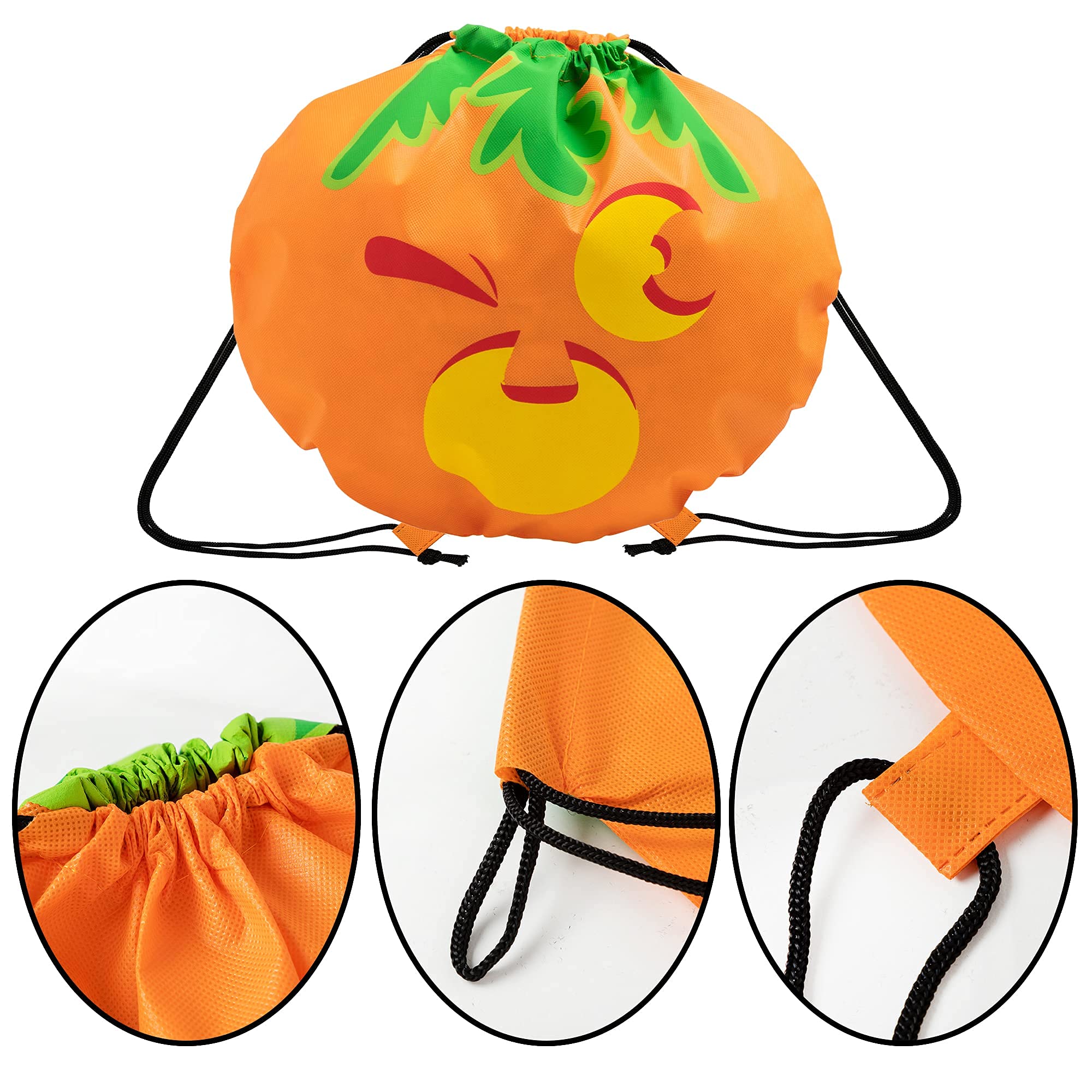 JOYIN 6 Pcs Halloween Drawstring Treat Bags, Large Halloween Pumpkin Face Backpacks for Kids, 17" Halloween Trick or Treat Candy Bags, Goodie Gift Bags for Halloween Party Favor Supplies