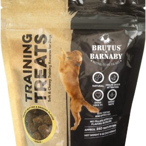 BRUTUS & BARNABY Training Treats for Dogs - Peanut Butter & Banana - All-Natural Healthy Low Calorie Vegan Treat - Great to Use for Rewards in Training Your Puppy Or Dog