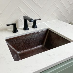 Sinkology SB208-12AG Hawking 12 in. Undermount and Drop-in Bath Handmade Solid Aged Copper Bathroom Sink