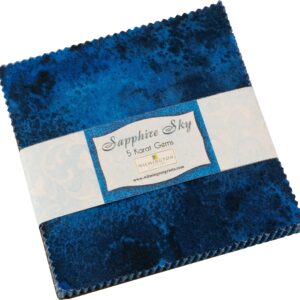 Wilmington Prints - 5 Karat Gems Collection Charm Pack - 42 Pieces of 5" Fabric Squares in Colorway Sapphire Sky 2020~507-5-507