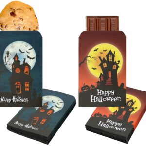 Iconikal Halloween Cookie Sleeves 120-Count - Spooky House & Jack-O-Lantern Designs - Perfect for Baked Goods, Treat Favors, Gifts