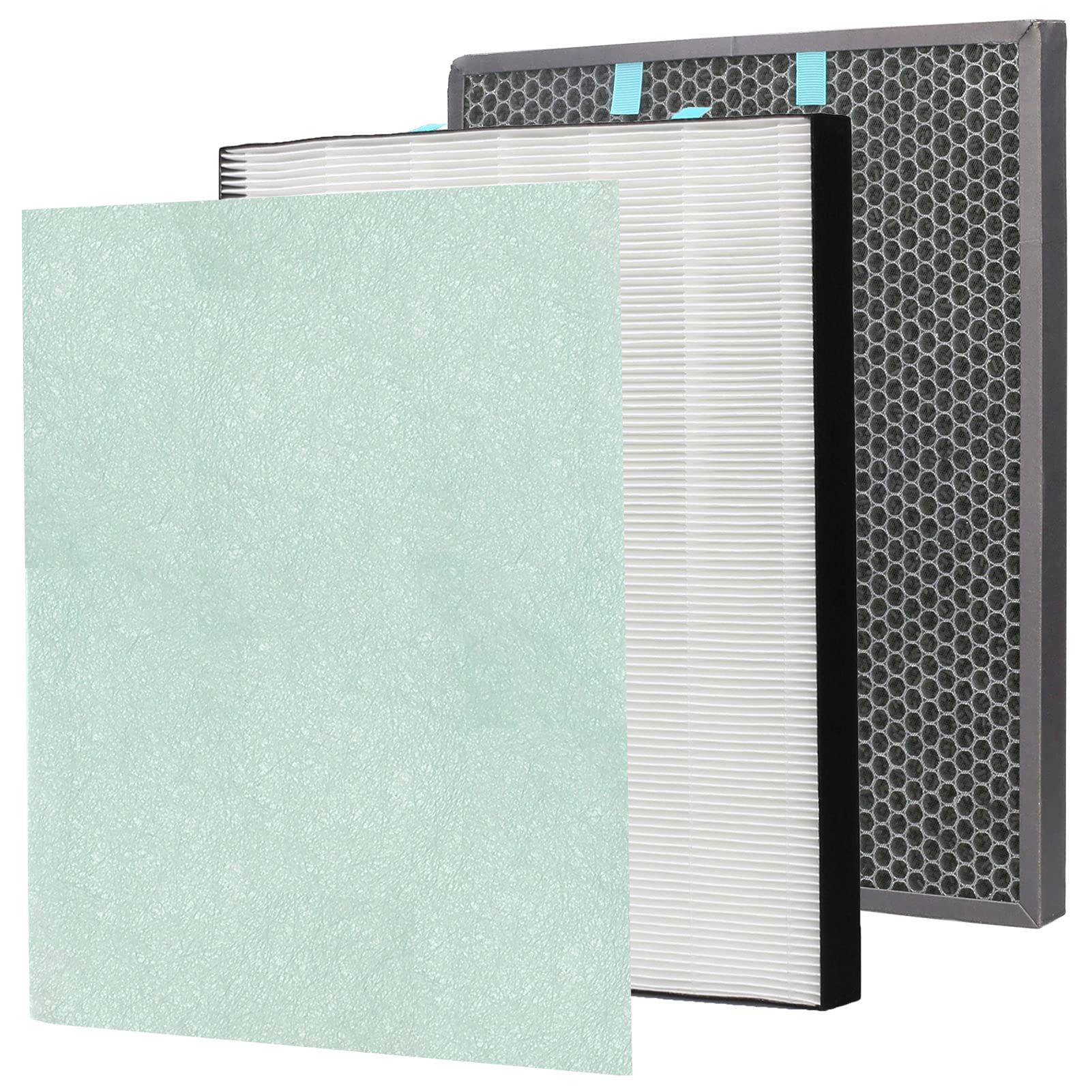 Replacement 400 Filter for Bissell Air400-2521 Pre Filter, 2520 Active Carbon Filter, Filter with 1 Carbon Filter, Compared to Part 2521, 2520