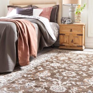 Rugs.com Charlotte Collection Rug – 2' x 3' Brown Low-Pile Rug Perfect for Living Rooms, Large Dining Rooms, Open Floorplans