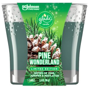 glade jar candles, fragrance candles infused with essential oils, air freshener candles, 3.4 oz; multiple scents available! (pine wonderland, 1 wick)