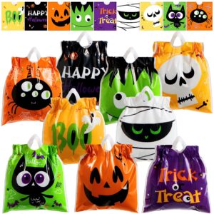 joyin 108 pcs halloween drawstring treat bags with 9 character designs, mini halloween goodie gift bags, trick or treat candy bags for halloween party favor