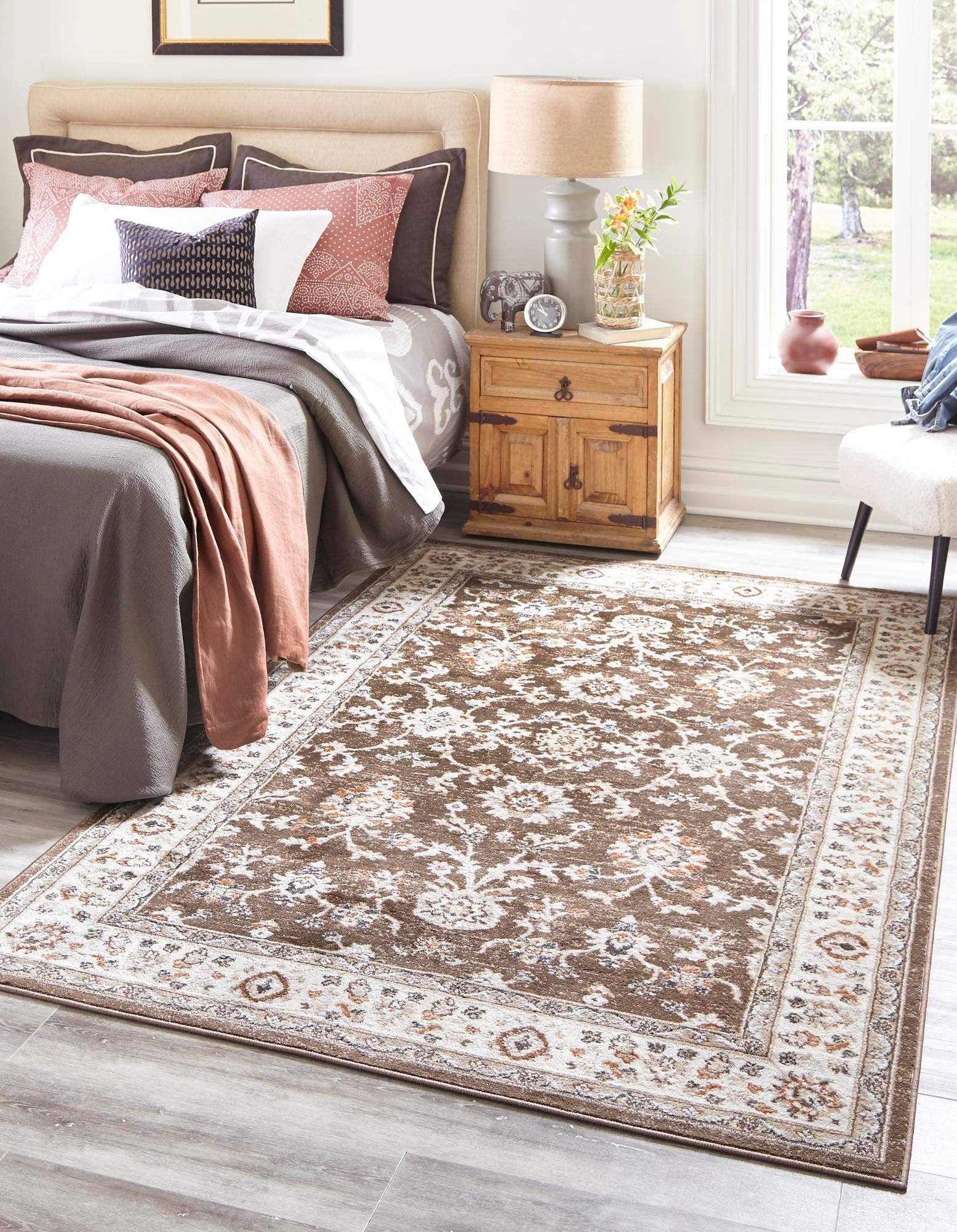 Rugs.com Charlotte Collection Rug – 2' x 3' Brown Low-Pile Rug Perfect for Living Rooms, Large Dining Rooms, Open Floorplans