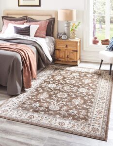 rugs.com charlotte collection rug – 2' x 3' brown low-pile rug perfect for living rooms, large dining rooms, open floorplans