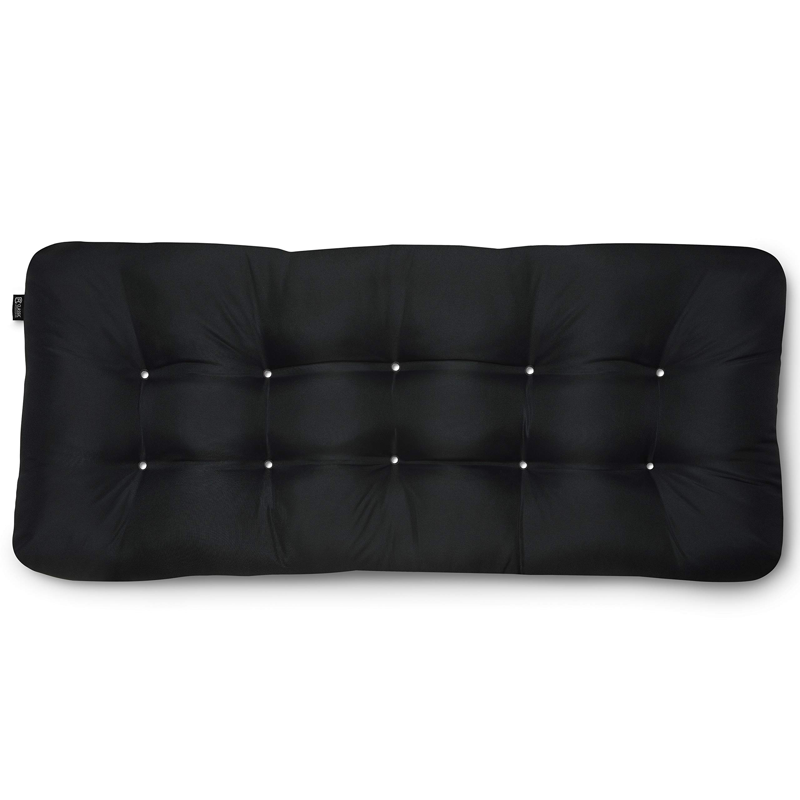 Classic Accessories Water-Resistant Indoor/Outdoor Bench Cushion, 42 x 18 x 5 Inch, Black, Patio Bench Cushion