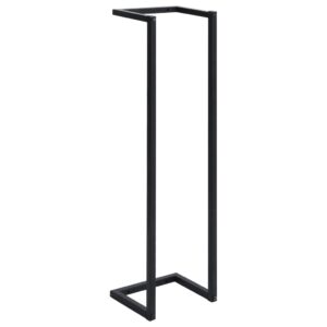 vidaxl iron towel rack - 9.8"x7.9"x37.4" - wall-mounted, sleek black design for modern bathrooms, durable and easy assembly required