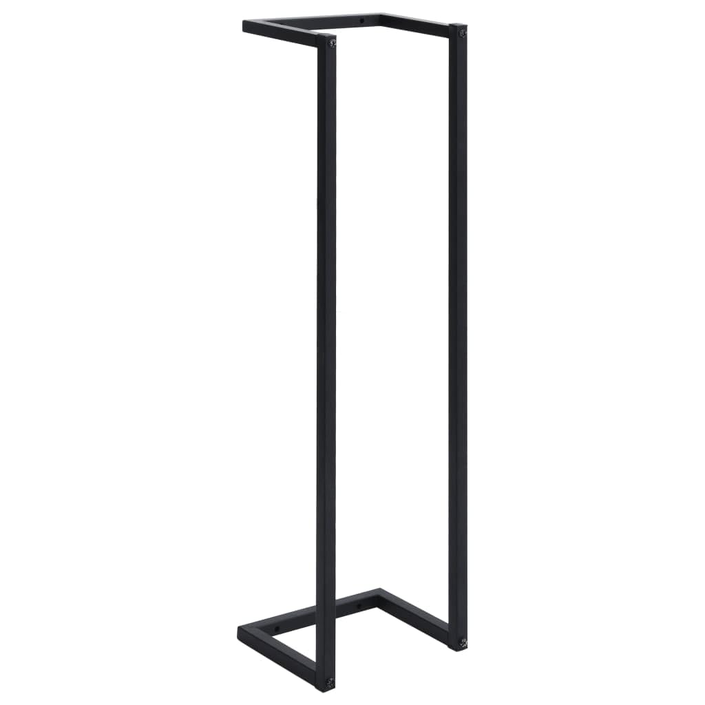 vidaXL Iron Towel Rack - 9.8"x7.9"x37.4" - Wall-Mounted, Sleek Black Design for Modern Bathrooms, Durable and Easy Assembly Required