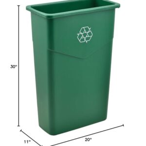 Global Industrial 23 Gallon Slim Recycling Container, Green