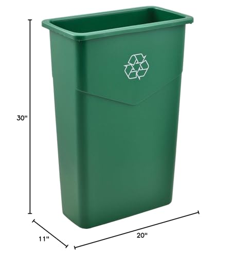 Global Industrial 23 Gallon Slim Recycling Container, Green