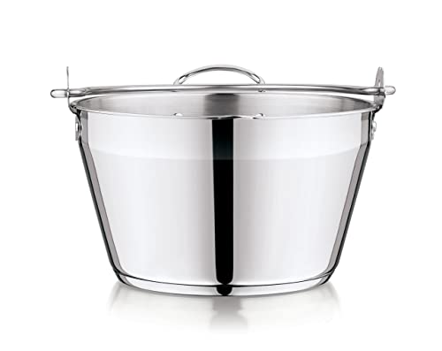 Penguin Home 3820 Professional Jam Maslin Pan-Capacity of 4.5 litres Induction Safe-Suitable for All Hobs-Diameter-24 cm, Stainless Steel, Aluminium, 4.5 liters