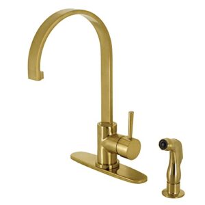 kingston brass ls8713dlsp concord kitchen faucet, brushed brass