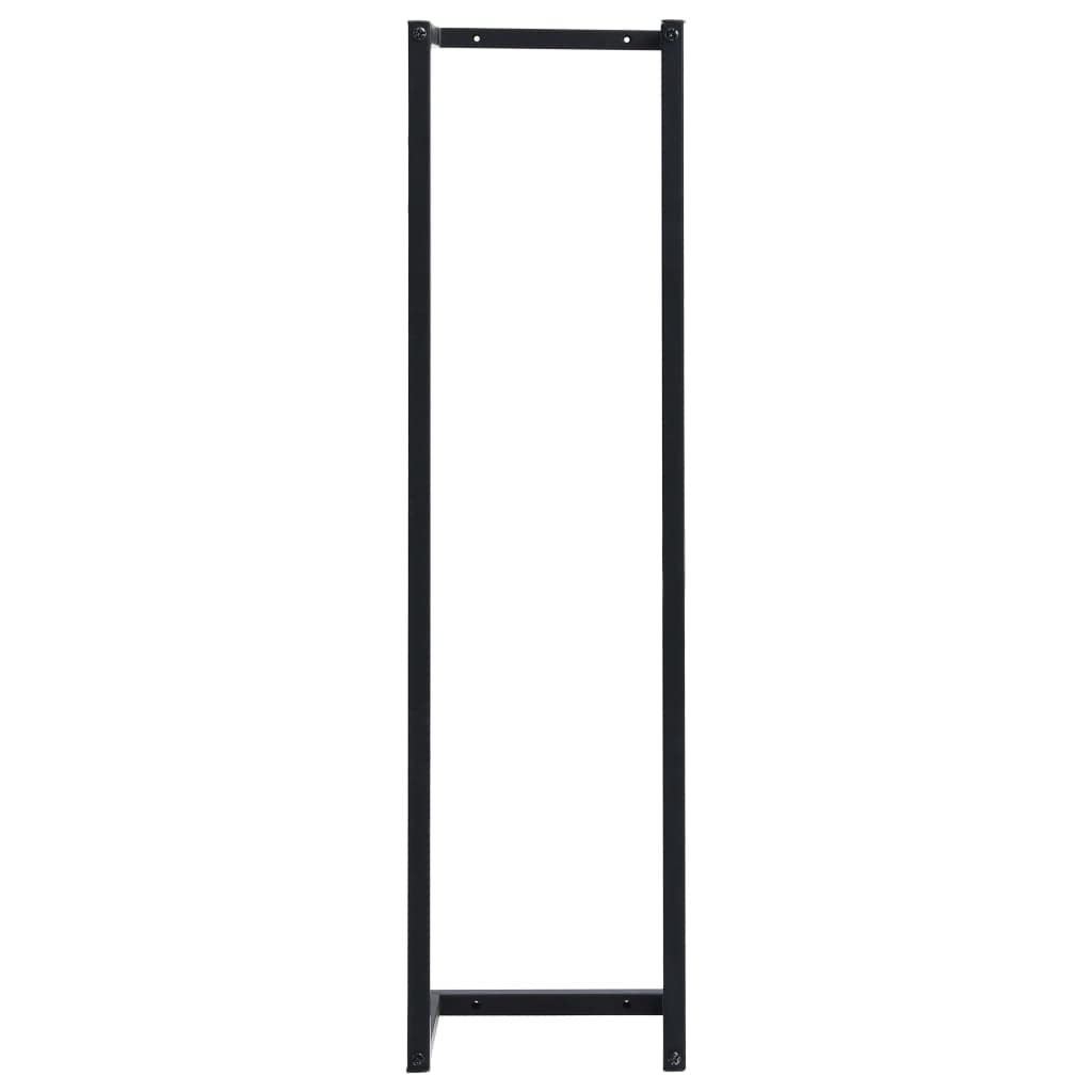 vidaXL Iron Towel Rack - 9.8"x7.9"x37.4" - Wall-Mounted, Sleek Black Design for Modern Bathrooms, Durable and Easy Assembly Required