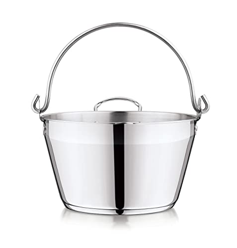 Penguin Home 3820 Professional Jam Maslin Pan-Capacity of 4.5 litres Induction Safe-Suitable for All Hobs-Diameter-24 cm, Stainless Steel, Aluminium, 4.5 liters