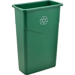 global industrial 23 gallon slim recycling container, green