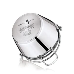 Penguin Home 3820 Professional Jam Maslin Pan-Capacity of 4.5 litres Induction Safe-Suitable for All Hobs-Diameter-24 cm, Stainless Steel, Aluminium, 4.5 liters