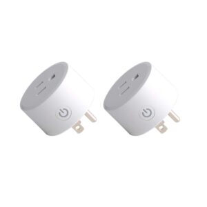 wishiot 2pcs zigbee smart plug remote control outlet adapter switch compatible with alexa, echo (4th gen) echo plus (2nd) google home, smartthings hub, ewelink, voice pairing, hub required