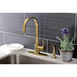 Kingston Brass LS8713DLSP Concord Kitchen Faucet, Brushed Brass