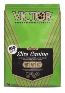 victor super premium dog food – elite canine dry dog food – 25% protein, gluten free - for large breed dogs & puppies, 15lbs