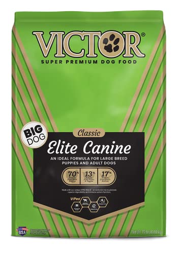 Victor Super Premium Dog Food – Elite Canine Dry Dog Food – 25% Protein, Gluten Free - for Large Breed Dogs & Puppies, 15lbs