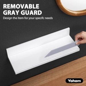 YOHOM Adhesive White Floating Shelves Bathroom Wall Organizer Shower Caddy No Drilling Display Ledge Shelf Rack for Home Decor 2PCS