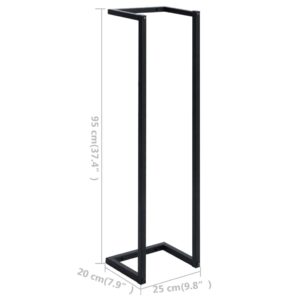 vidaXL Iron Towel Rack - 9.8"x7.9"x37.4" - Wall-Mounted, Sleek Black Design for Modern Bathrooms, Durable and Easy Assembly Required