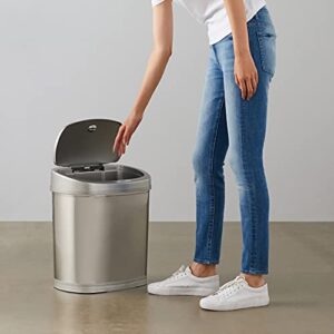 Amazon Basics Automatic Hands-Free Stainless Steel Rectangular Trash Can, 30 Liters, 2 Bins