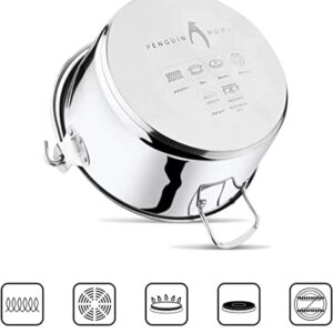 Penguin Home 3820 Professional Jam Maslin Pan-Capacity of 4.5 litres Induction Safe-Suitable for All Hobs-Diameter-24 cm, Stainless Steel, Aluminium, 4.5 liters