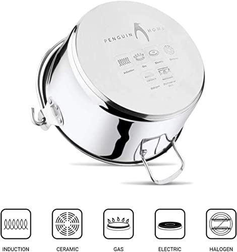 Penguin Home 3820 Professional Jam Maslin Pan-Capacity of 4.5 litres Induction Safe-Suitable for All Hobs-Diameter-24 cm, Stainless Steel, Aluminium, 4.5 liters