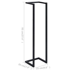 vidaXL Iron Towel Rack - 9.8"x7.9"x37.4" - Wall-Mounted, Sleek Black Design for Modern Bathrooms, Durable and Easy Assembly Required