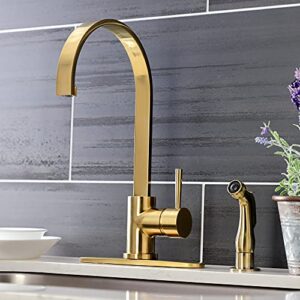 Kingston Brass LS8713DLSP Concord Kitchen Faucet, Brushed Brass