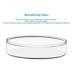 stonylab 10pk Glass Petri Dishes, 75x15 mm Autoclavable Borosilicate Glass Cell Culture Dishes Petri Dishes with Clear Lid for Laboratory