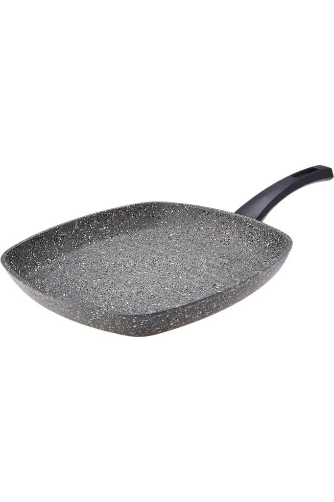 KARACA Gris Biogranite Grill Pan and Pan Set, 2 Pieces, 1 X Frying Pan 26 cm, 1 X Grill Pan 28 cm, Frying Pans, Crepe Pan Granite, Healthy Non-Stick Coating, 7X More Resisstant Against Scratches