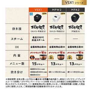 Panasonic SR-VSX101-K Steam & Variable Pressure IH Rice Cooker 5.5 Go Cook IoT Compatible Black 100V