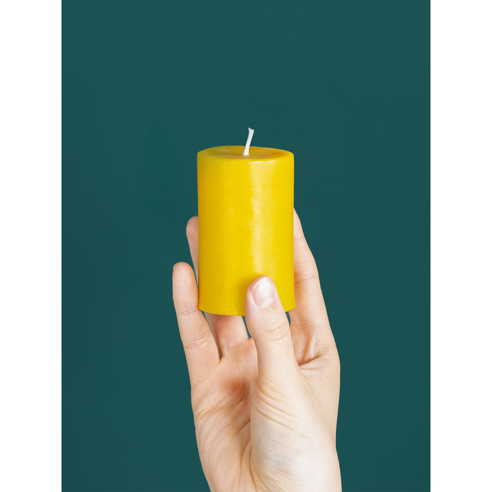 CANDWAX Pure Beeswax Pillar Candles 1.8x3 inch Set of 3 - Yellow 25 Hours Burning Handmade Candles - Smokeless Pure Bees Wax Candles Home Decor Natural Candles