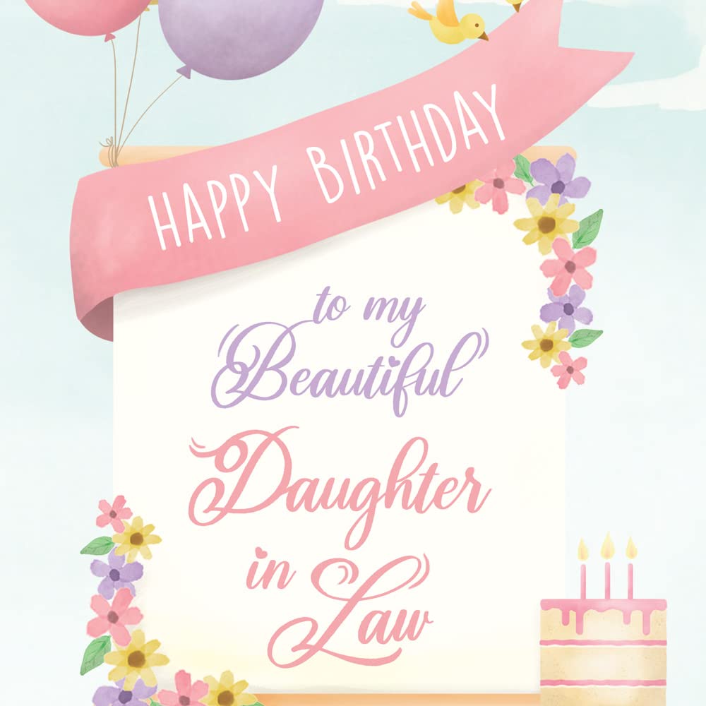 Prime Greetings Happy Birthday Card For Daughter-In-Law, Made in America, Eco-Friendly, Thick Card Stock with Premium Envelope 5in x 7.75in, Packaged in Protective Mailer