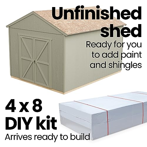 Handy Home Products Rookwood 10x12 Do-It-Yourself Wooden Storage Shed with Floor Brown